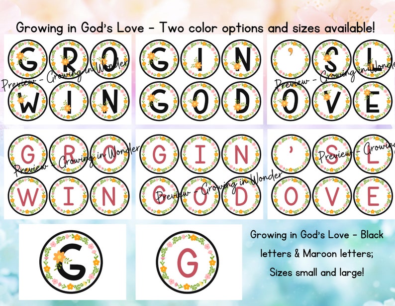 Spring Bible Bulletin Board: Growing in God's Love - Etsy