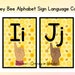 Honey Bee Printable Alphabet Cards, Sign Language Alphabet Flashcards ...
