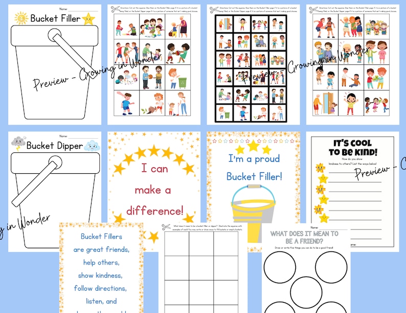Bucket Filler Classroom Activity, Writing, Posters, Back to School - Etsy
