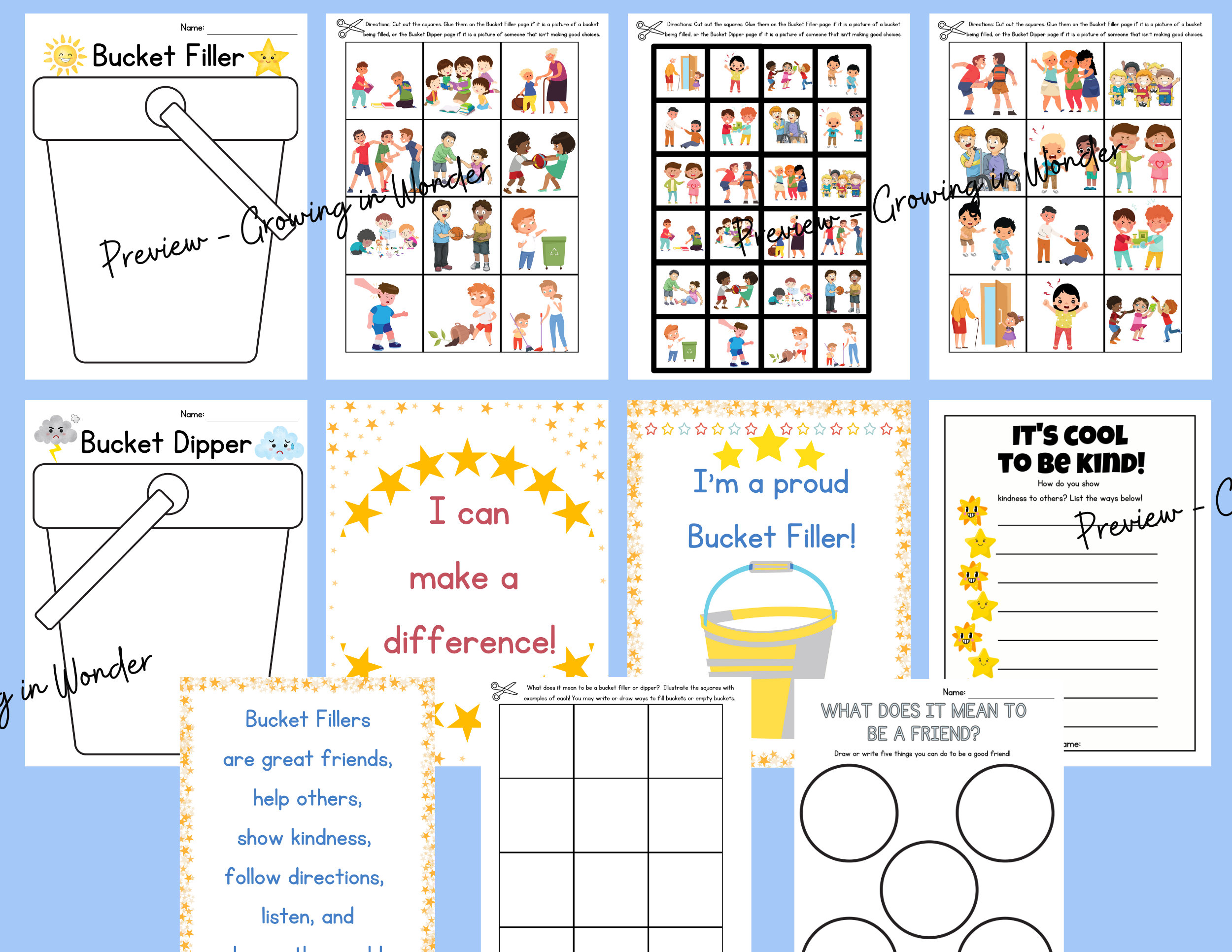 Bucket Filler Classroom Activity, Writing, Posters, Back to School - Etsy