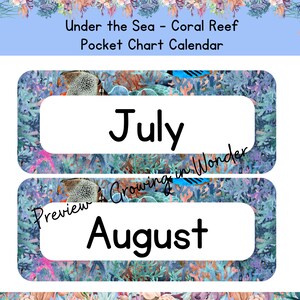 Ocean Theme Pocket Chart Calendar, Under the Sea Classroom - Etsy