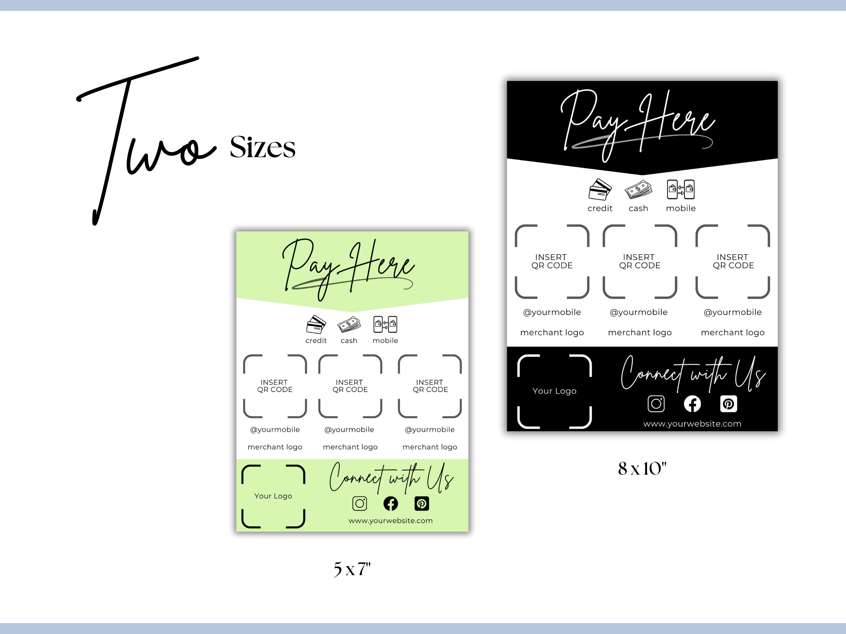 Editable Pay Here, Scan to Pay, QR Code Template, Accept Payments Here ...