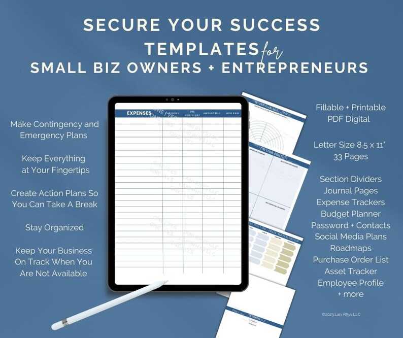 Business Emergency Plan Template: Printable Fillable Planner (digital ...