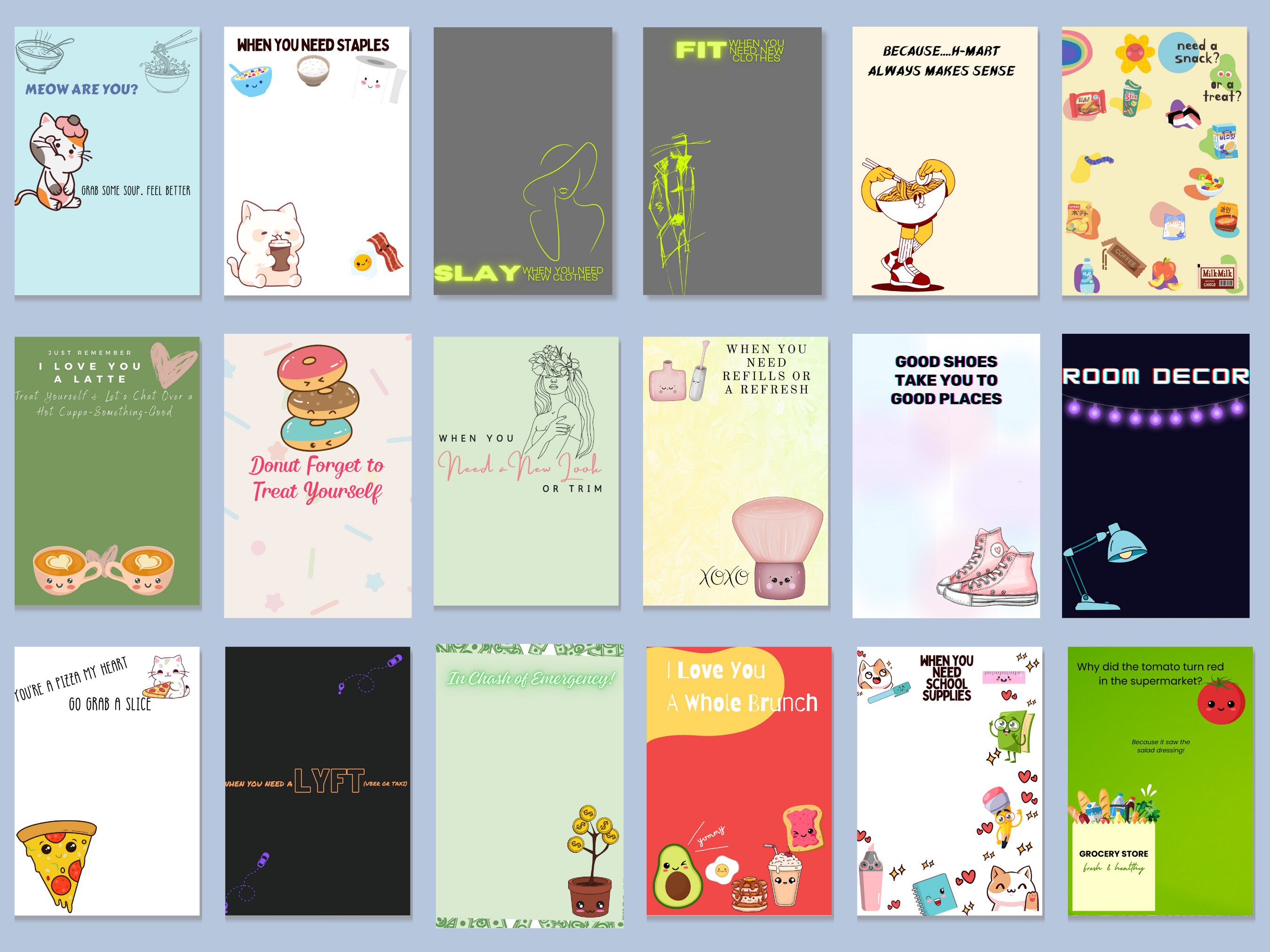 Kawaii College Gift Card Pages: Printable Care Package (digital ...