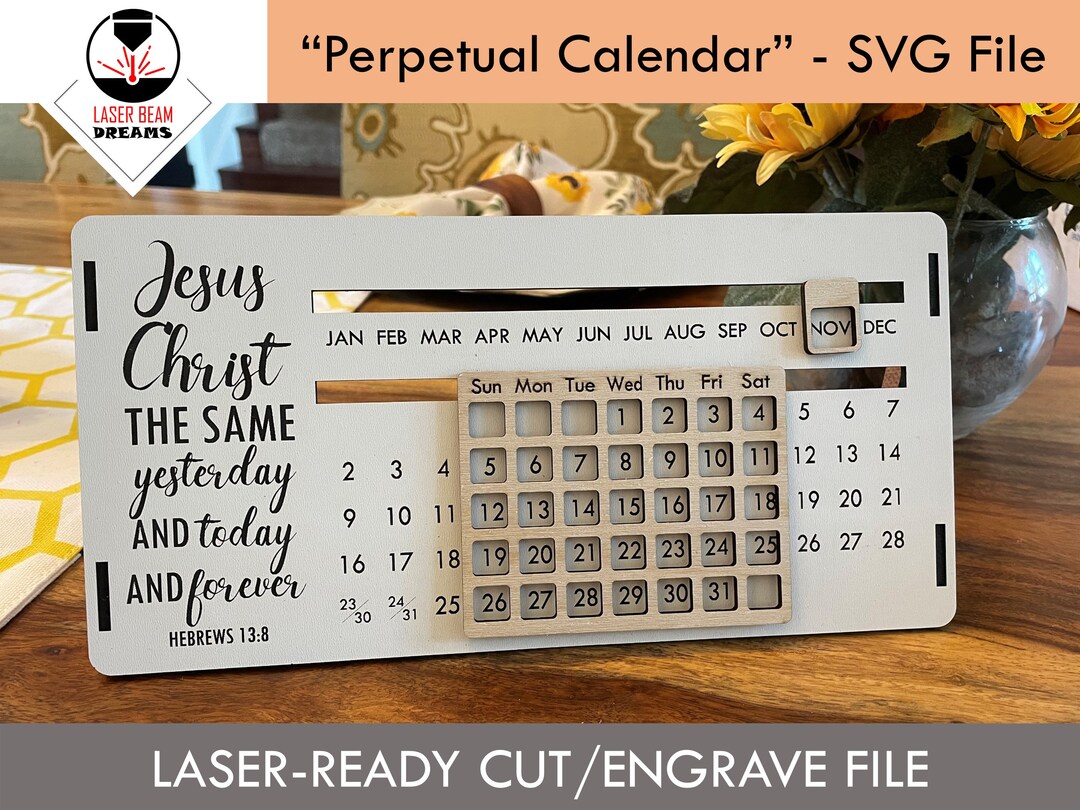 Calendario perpetuo descarga digital SVG - Etsy España