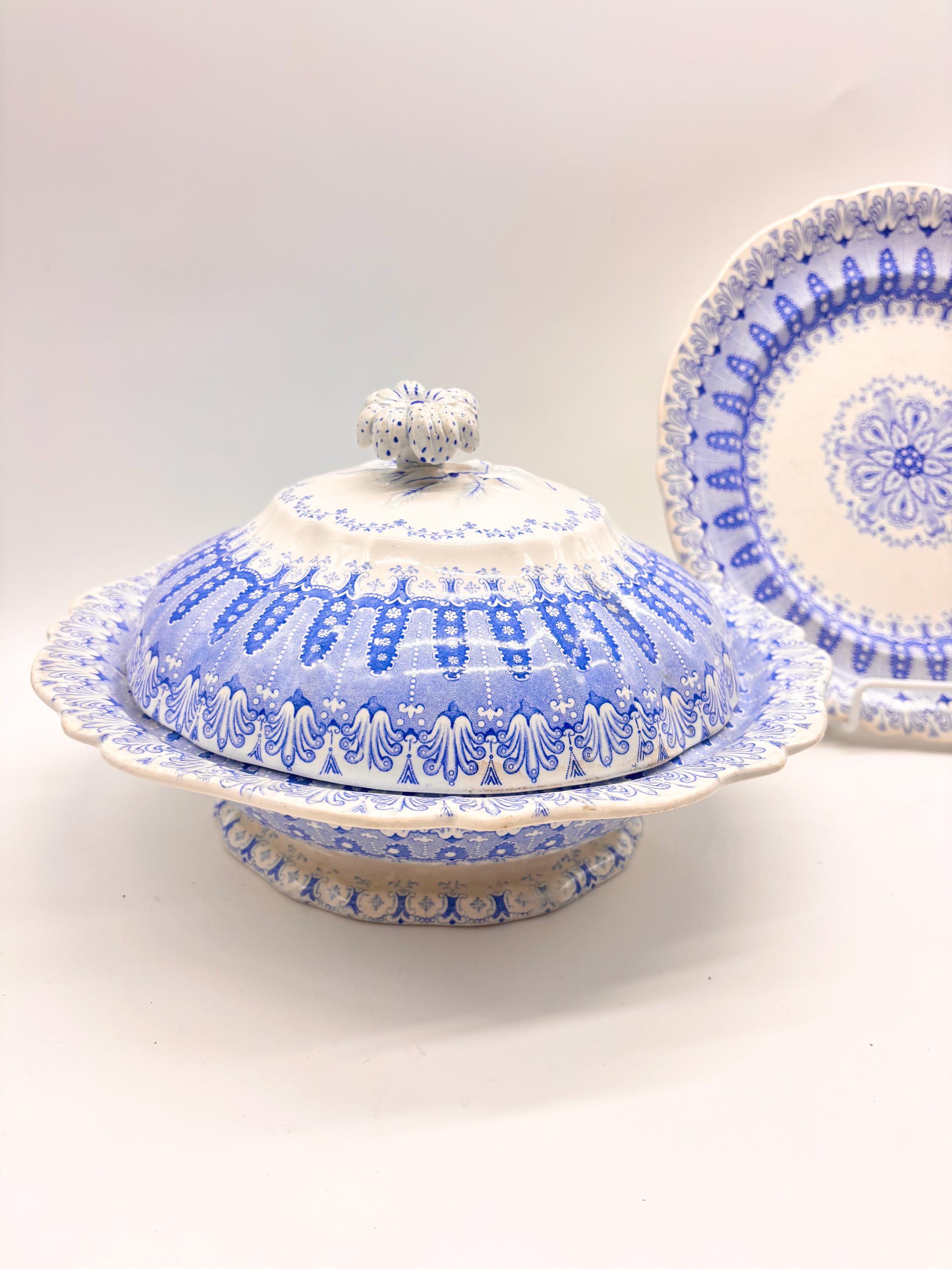Antique Plates & Soup Tureen in Doric Star Pattern - Etsy