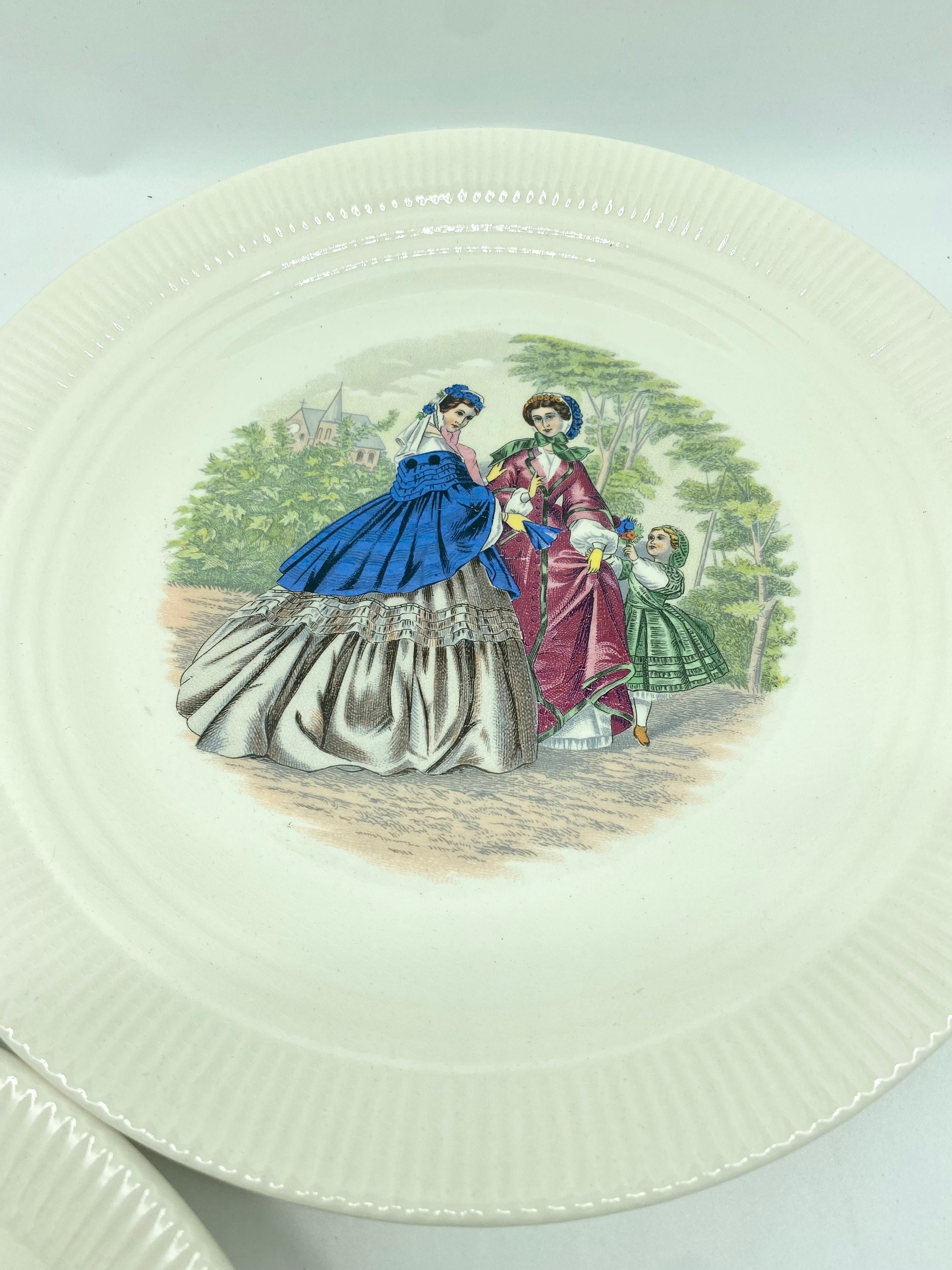 Vintage Dinner/dessert Plates, Salem China Godey Prints - Etsy