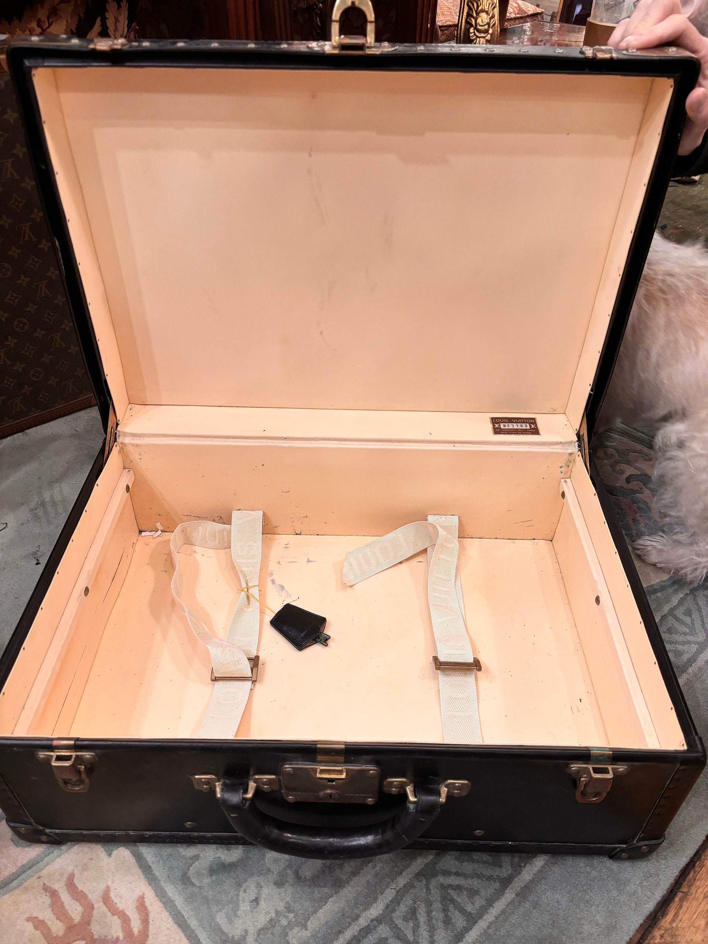 Vintage Louis Vuitton Alzer 70 Black Leather Suitcase - Etsy