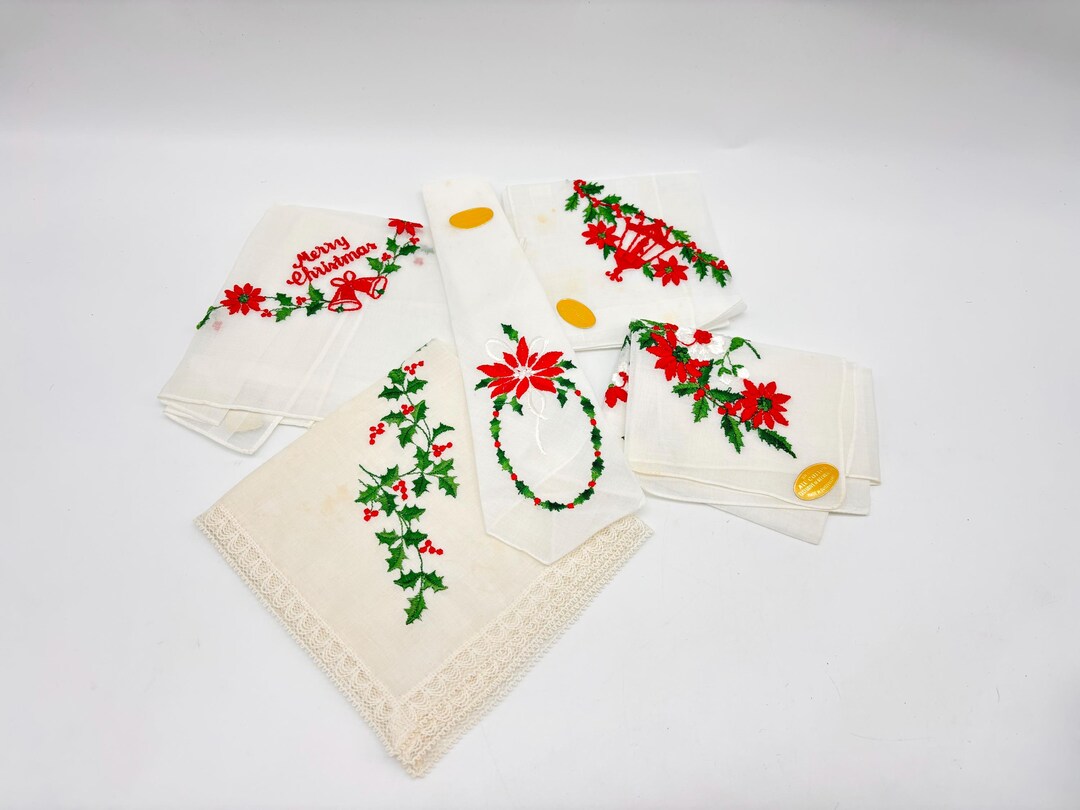 Small Vintage Christmas Hankie Lot - Etsy