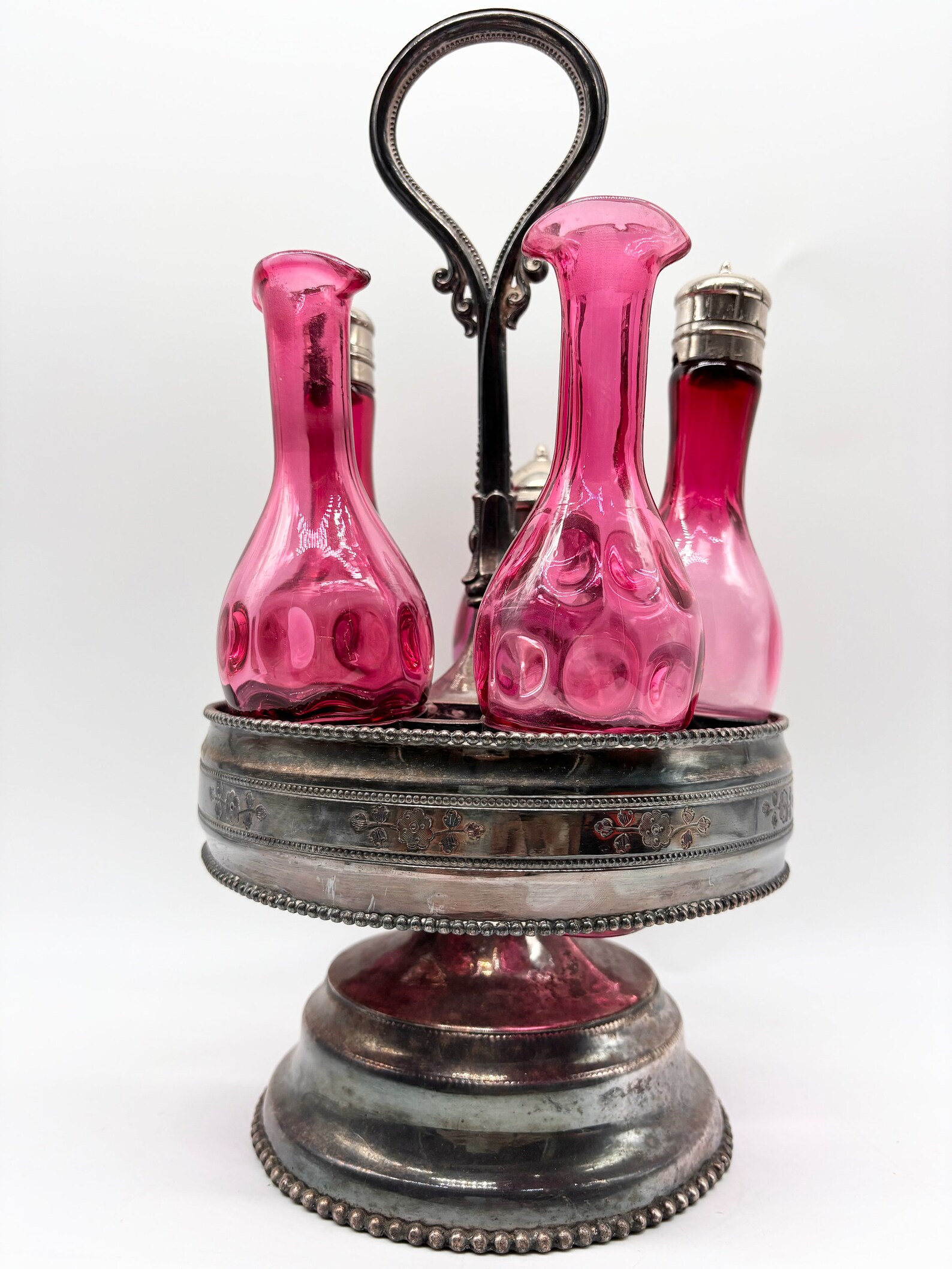 Vintage 6pc Ruby Cruet Set - Etsy