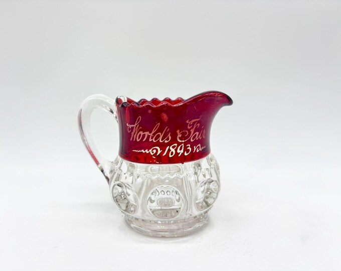 Vintage Ruby Flashed Glass Pitcher From 1893 World’s Fair - Etsy