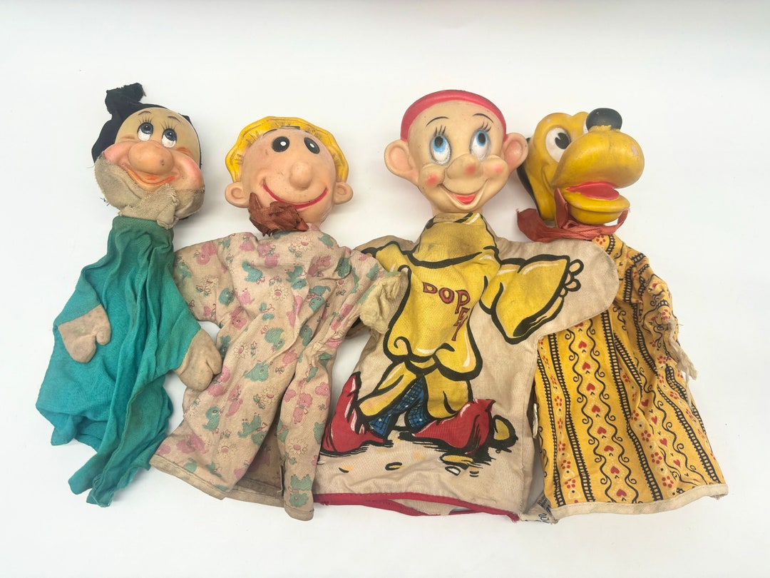 Set of 4 Vintage Hand Puppets - Etsy