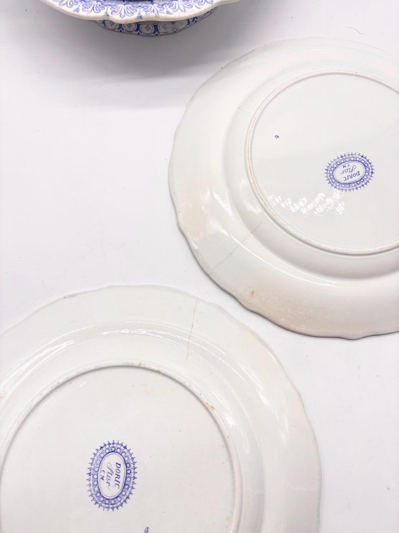 Antique Plates & Soup Tureen in Doric Star Pattern - Etsy