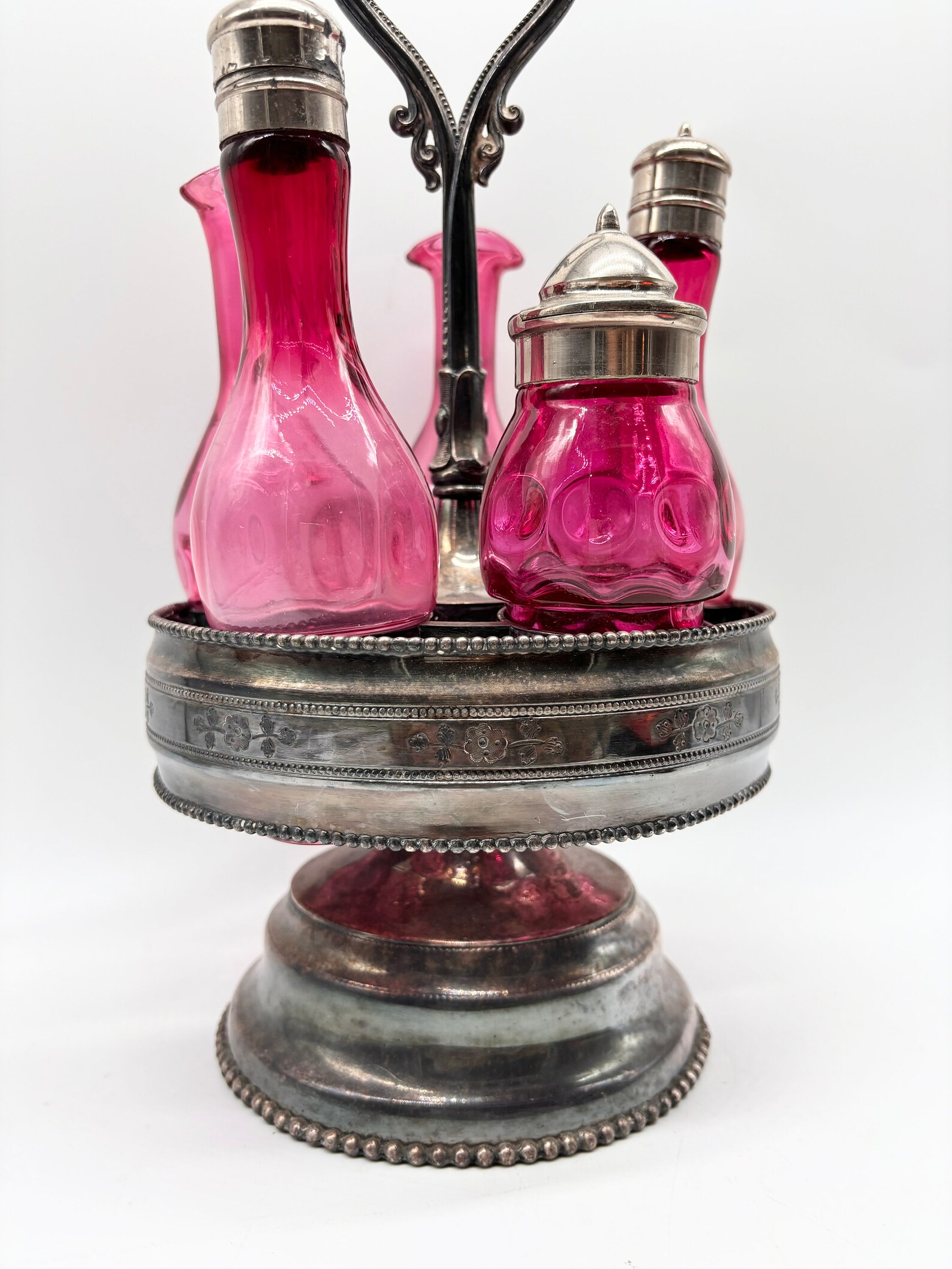 Vintage 6pc Ruby Cruet Set - Etsy