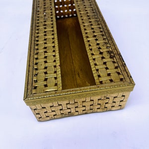 Vintage Gold Filigree Tissue Box Holder - Etsy
