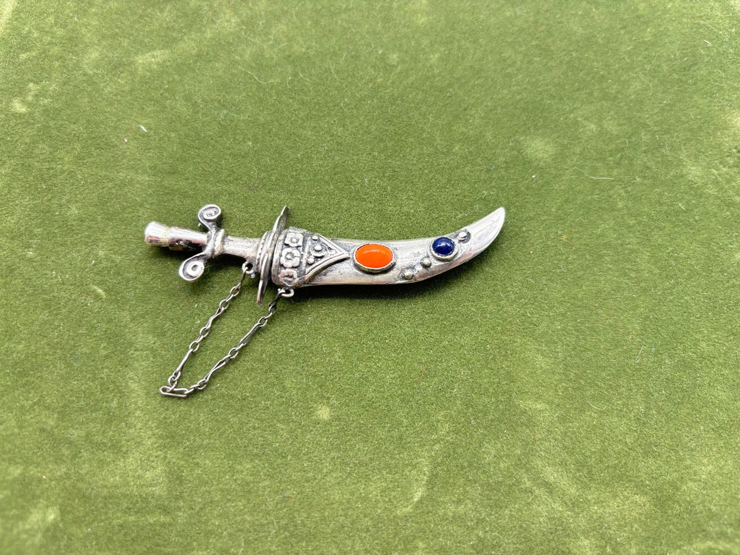 Sterling Silver Sword and Sheath Brooch/pin - Etsy