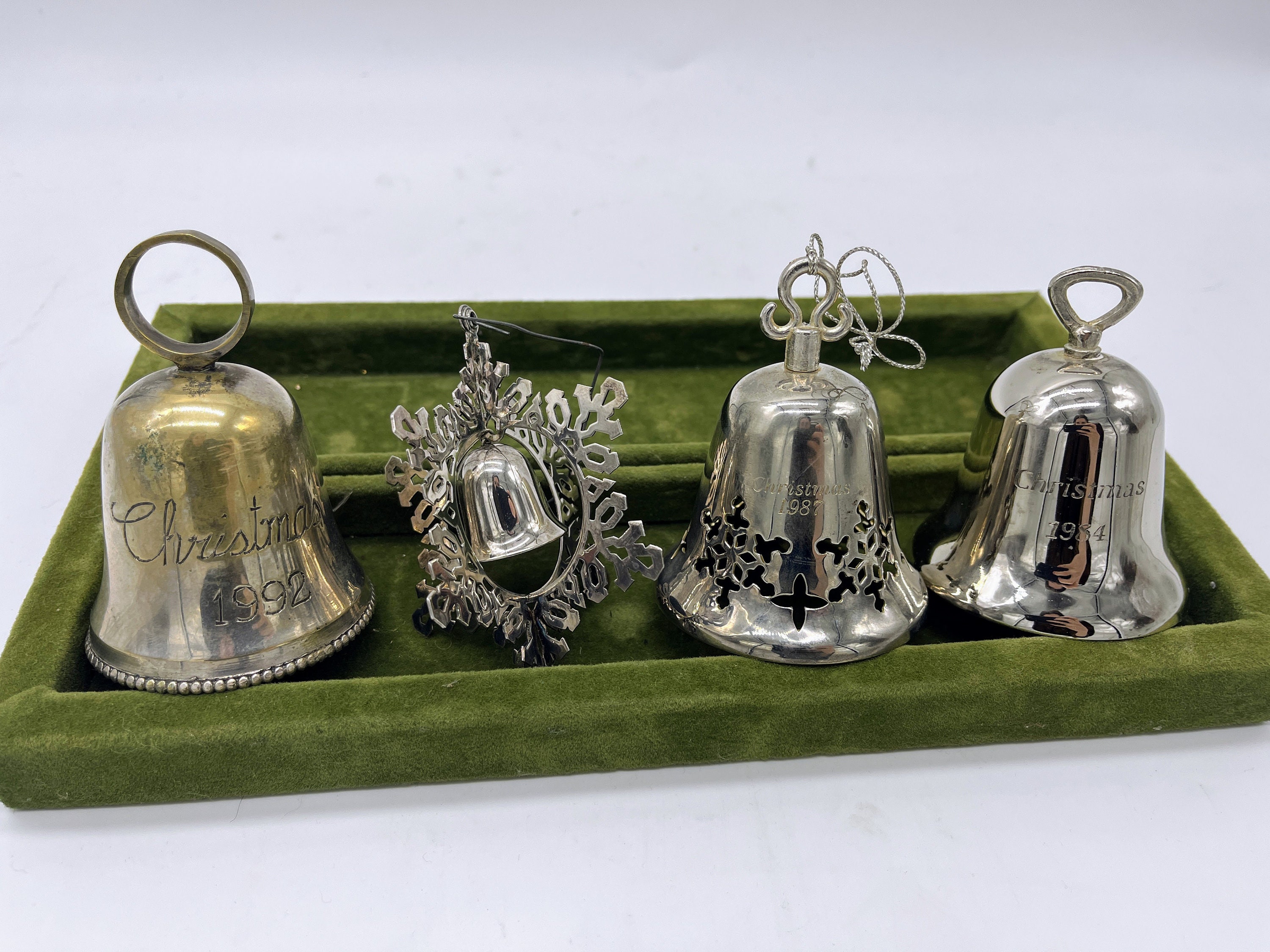 Vintage Silver Plated Christmas Ornaments Chime Bells Snowflake - Etsy