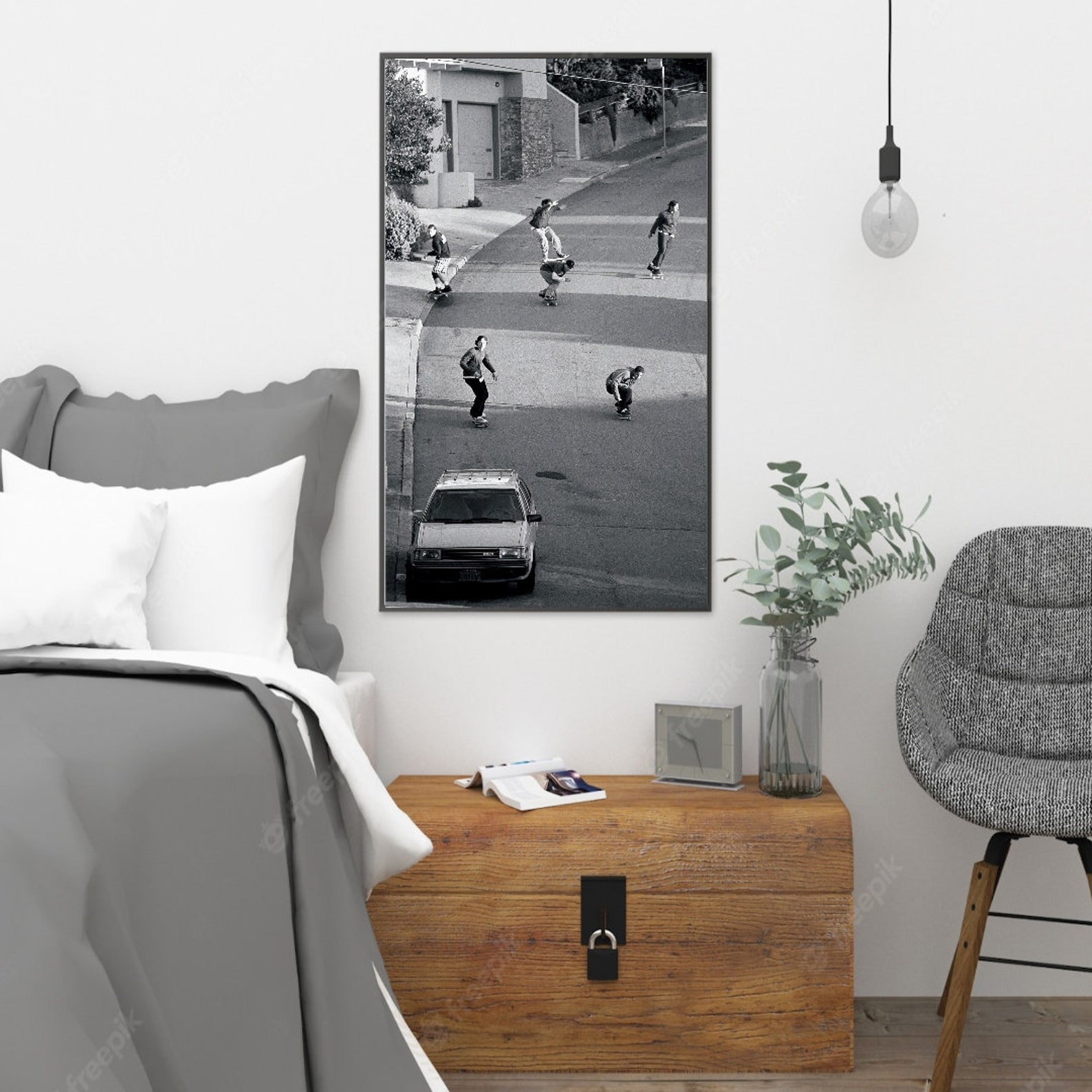 Black and White Poster, B&W, Skate Poster, Skating, Aesthetic, Retro ...