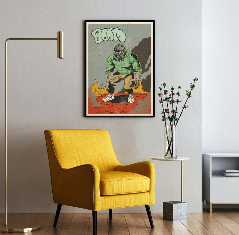 MF Doom Poster, MF Doom, Music Poster, Rap Poster, Retro Print, Retro ...