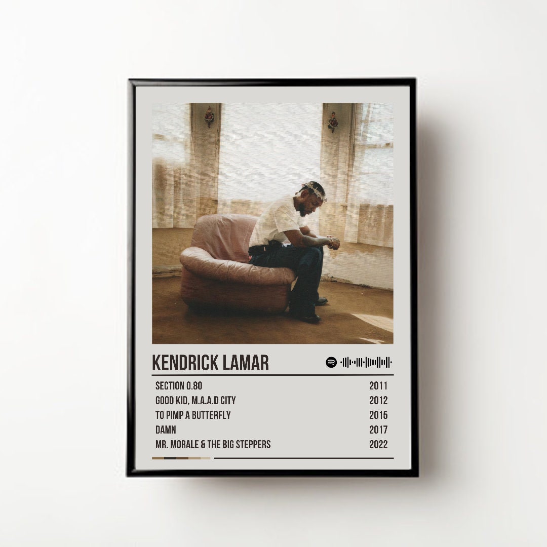 Kendrick Lamar Poster, Kendrick Lamar Print, Kendrick Lamar Album Print ...