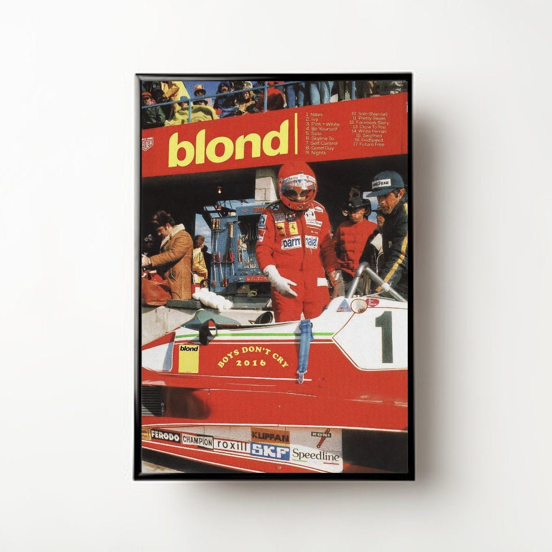 Blond, Frank Ocean, Trendy Poster, Ferrari, Retro F1, Instant Download ...