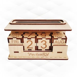 Desk Calendar Organizer, Laser Cutting Design, Holiday Decor. Svg Dxf ...