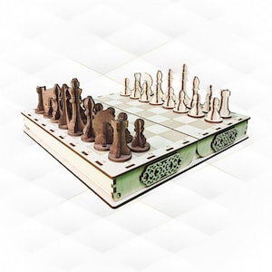 Chess Set Laser Cut Template, SVG DXF Vector Model, Laser Cutting ...