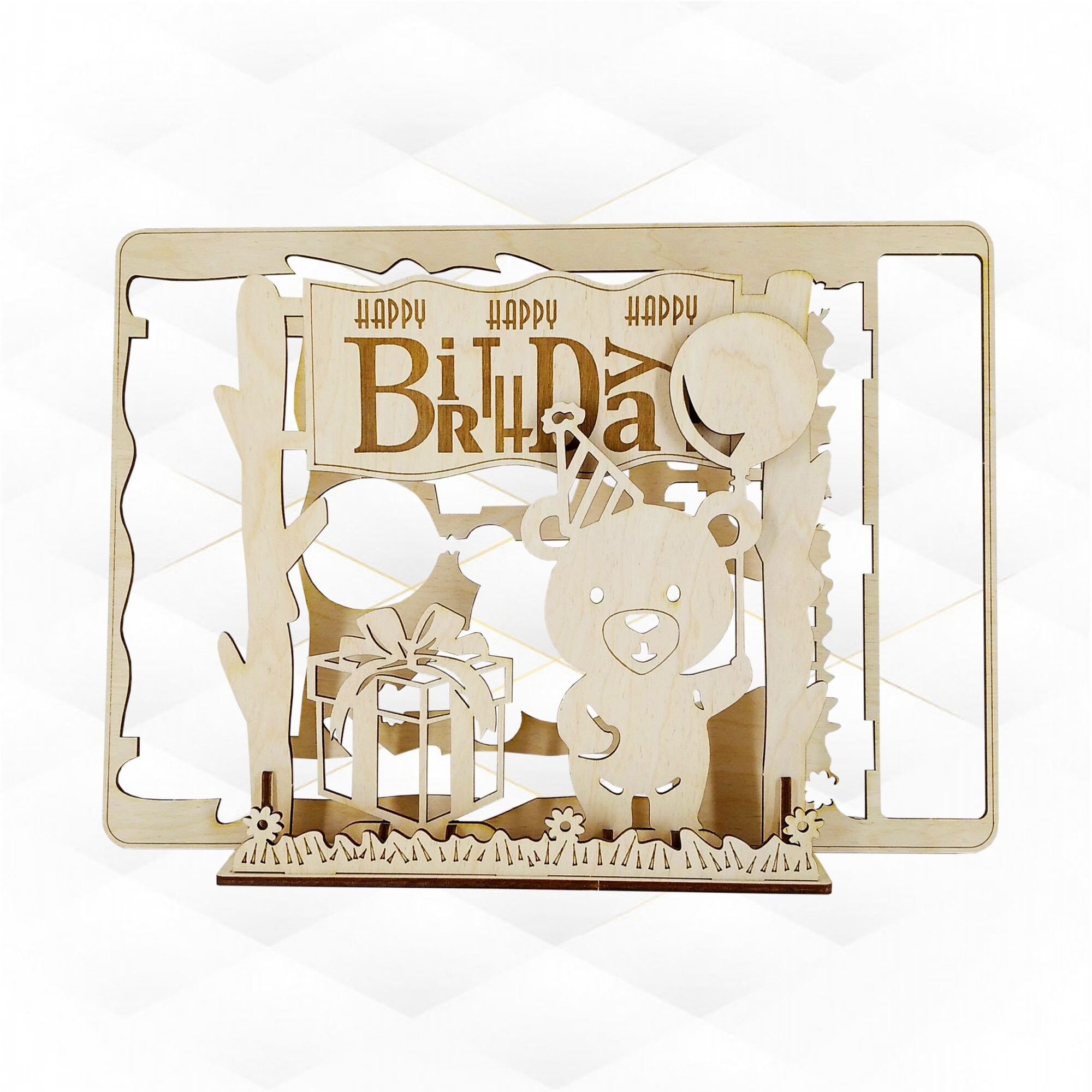 Happy Birthday Card Svg Dxf Design Laser Cutting. Laser Cut - Etsy ...