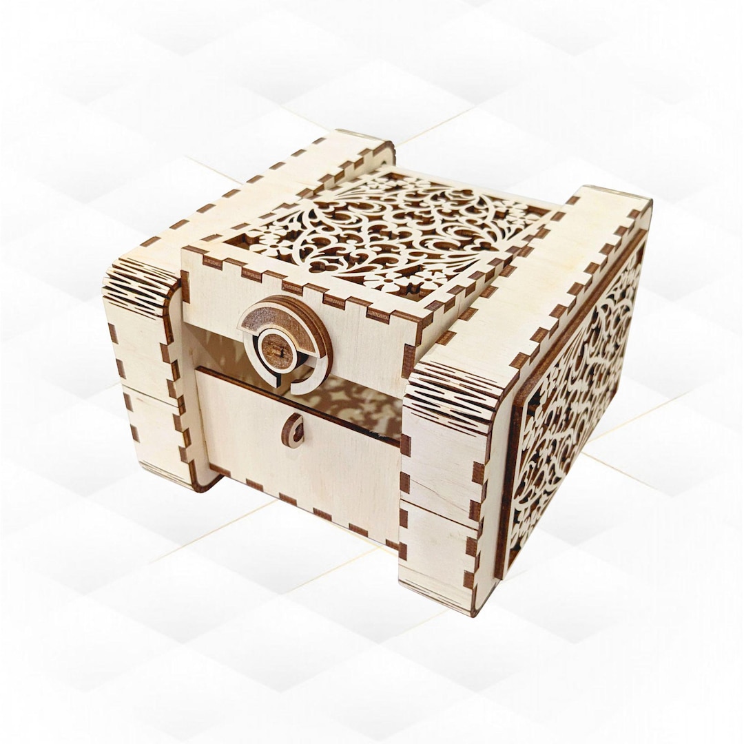 Gift Box With Lock, Design Laser Cutting, Table Decor. Jewelry Box ...