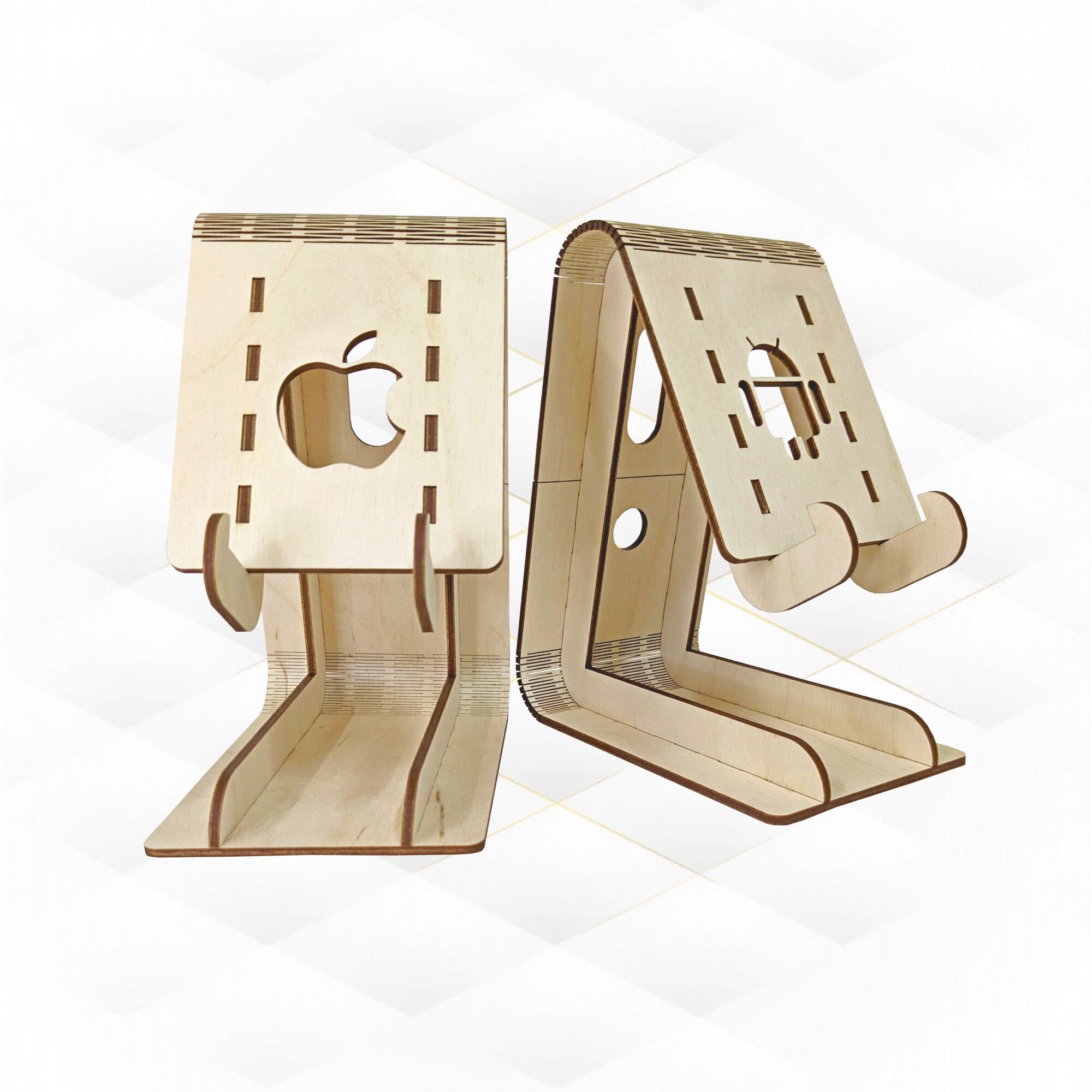 Phone Holder Stand Laser Cut SVG DXF Files: Desk Organizer, Laser ...
