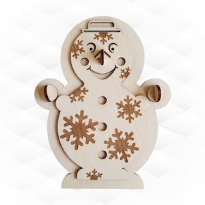 Gift Christmas Box, Snowman Pattern for Laser Cut, Digital Design. - Etsy