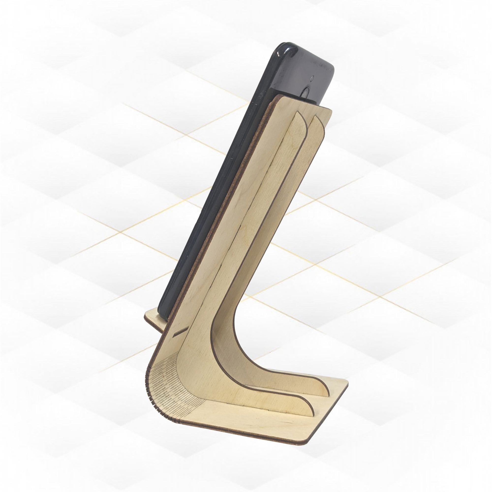 Phone Holder Stand Laser Cut Design, SVG DXF Vector Template, Desk ...
