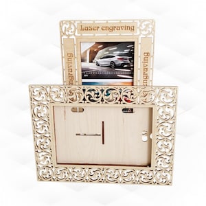 Photo Frame Laser Cut SVG DXF Design, Engraved Picture Frame Vector ...