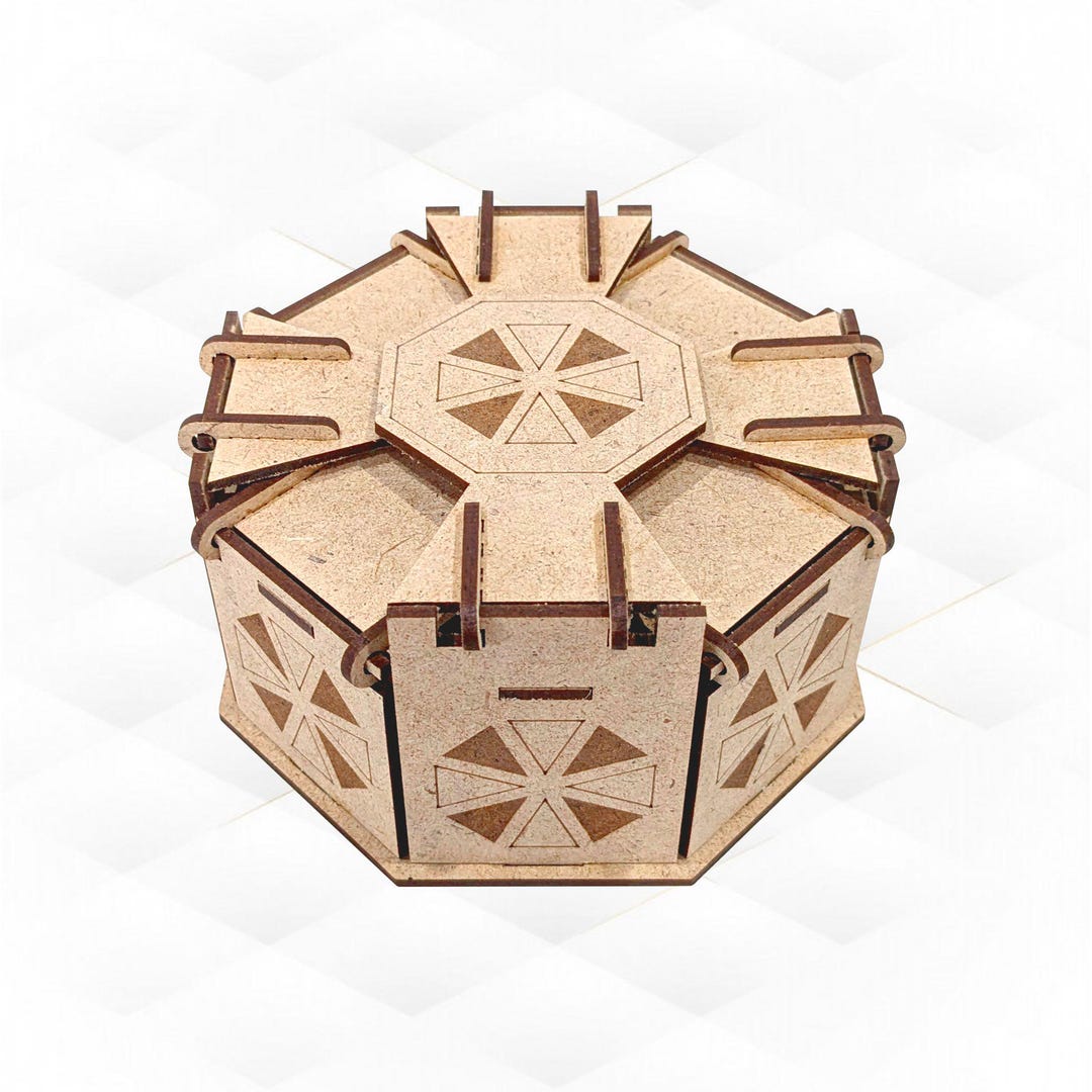 Jewelry Box Laser Cut SVG DXF Design, Octagonal Gift Box Template ...