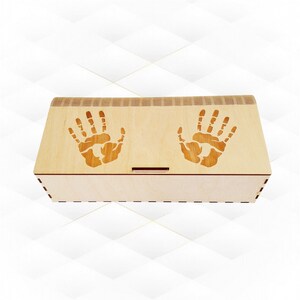 Handprint Gift Box, Laser Cut Vector Template. Svg Dxf Design Laser ...