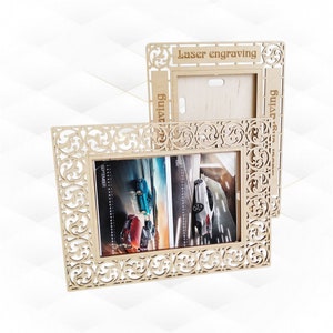Photo Frame Laser Cut SVG DXF Design, Engraved Picture Frame Vector ...