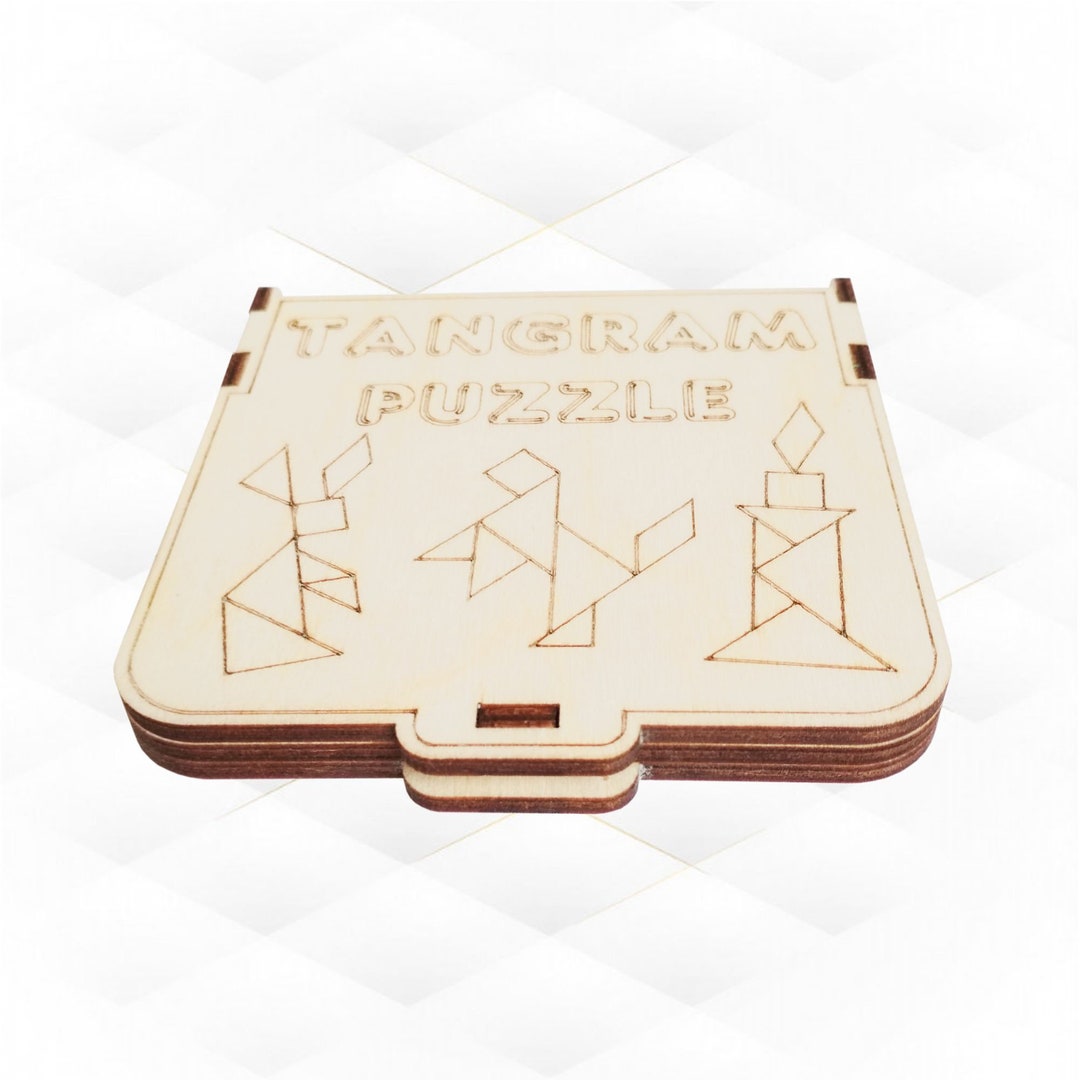 Tangram Puzzle Laser Cut Design, Pocket Logic Game, Laser Cutting SVG ...