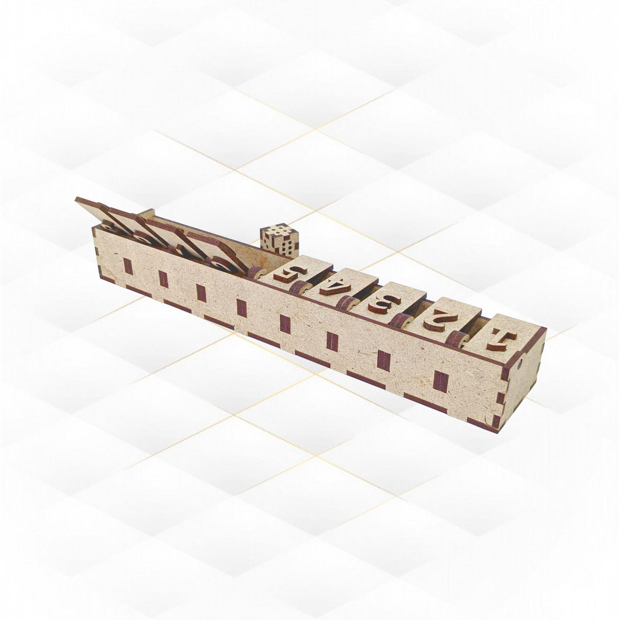 Shut the Box Game Laser Cut Design, SVG DXF Vector Template, Dice Game ...