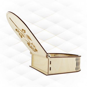 Jewelry Box Rose Pattern, Vector Template for Laser Cut. Gift Box, Gift ...