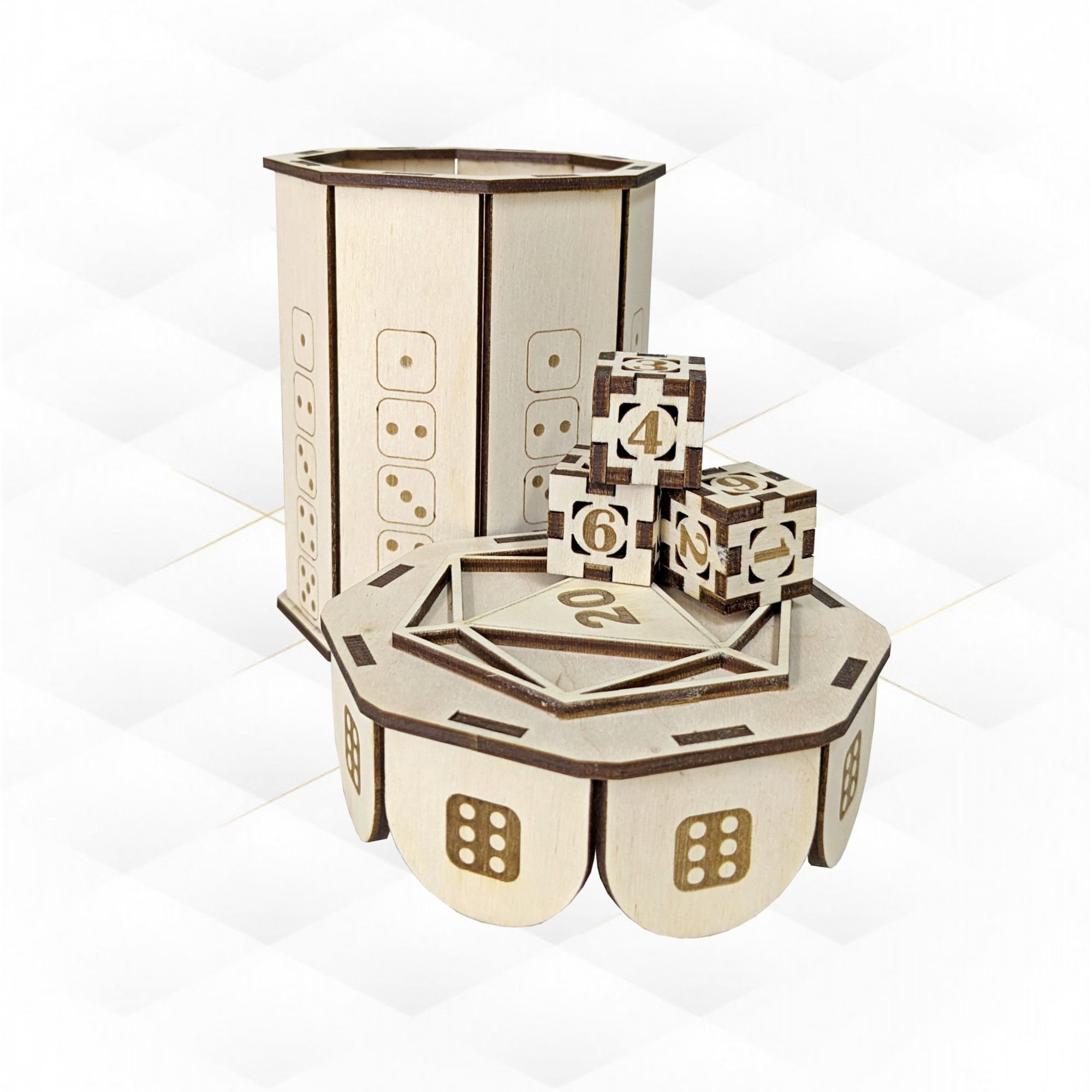 Dice Set Game Laser Cut Template, SVG DXF Vector Pattern, Laser Cutting ...