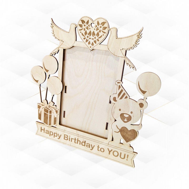 Birthday Photo Frame Laser Cut Design, 4x6 Size, SVG DXF Pattern, Laser ...