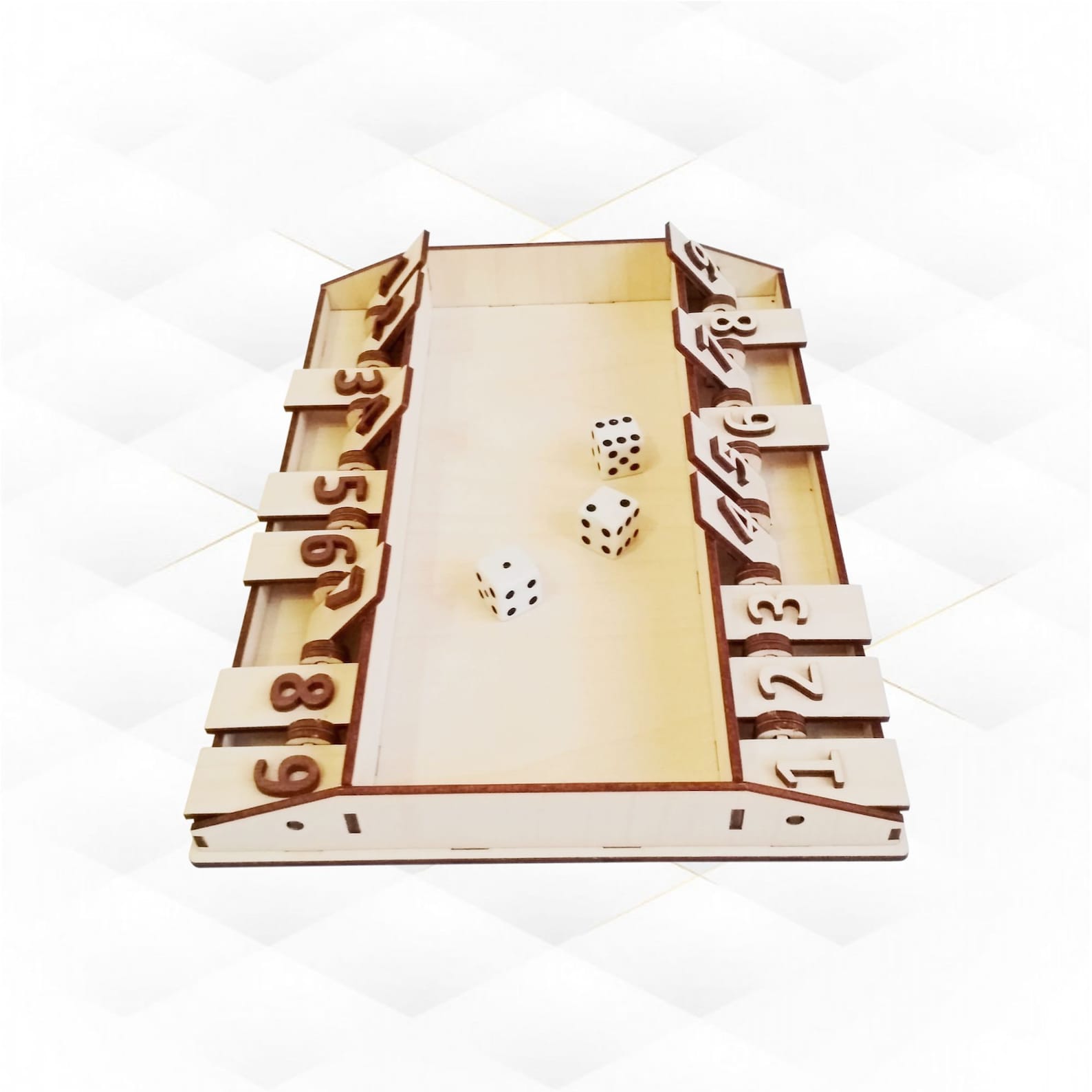 Shut the Box Game Board Laser Cut Template, SVG DXF Laser Cutting Model ...