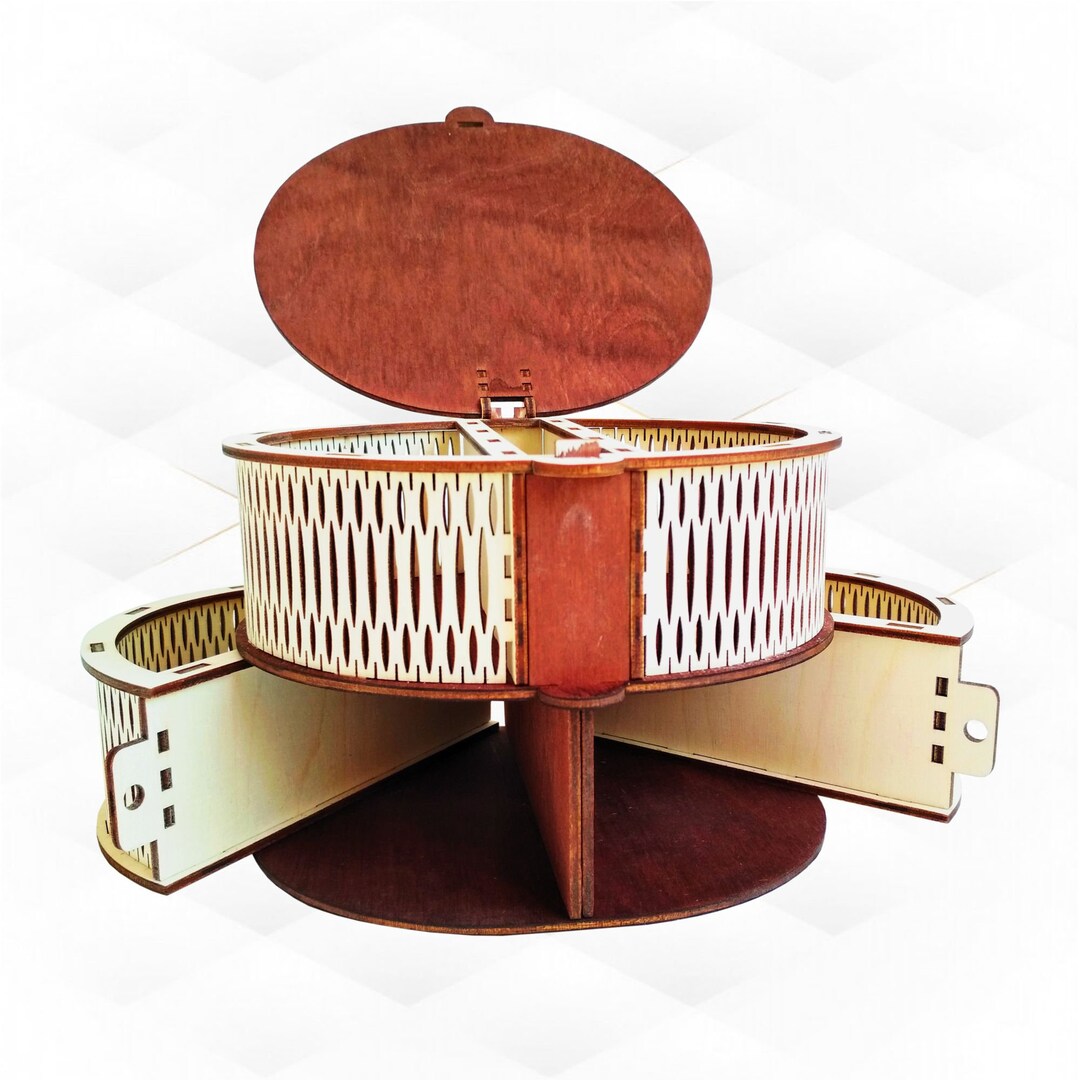 Unique Jewelry Box 2 Floor, Svg Dxf Files, Design Laser Cut. Cutting ...