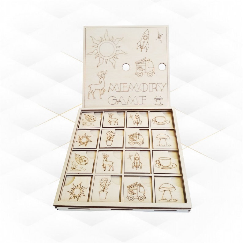 Memory Game Laser Cut SVG DXF Template, Pocket Logic Games, Laser ...