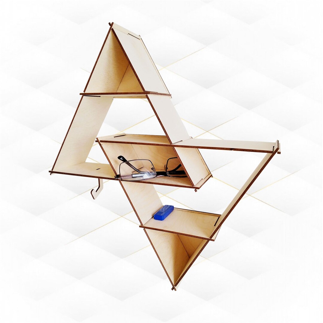 Wall Shelf Triangle Laser Cut Model, SVG DXF Vector Template, Laser ...