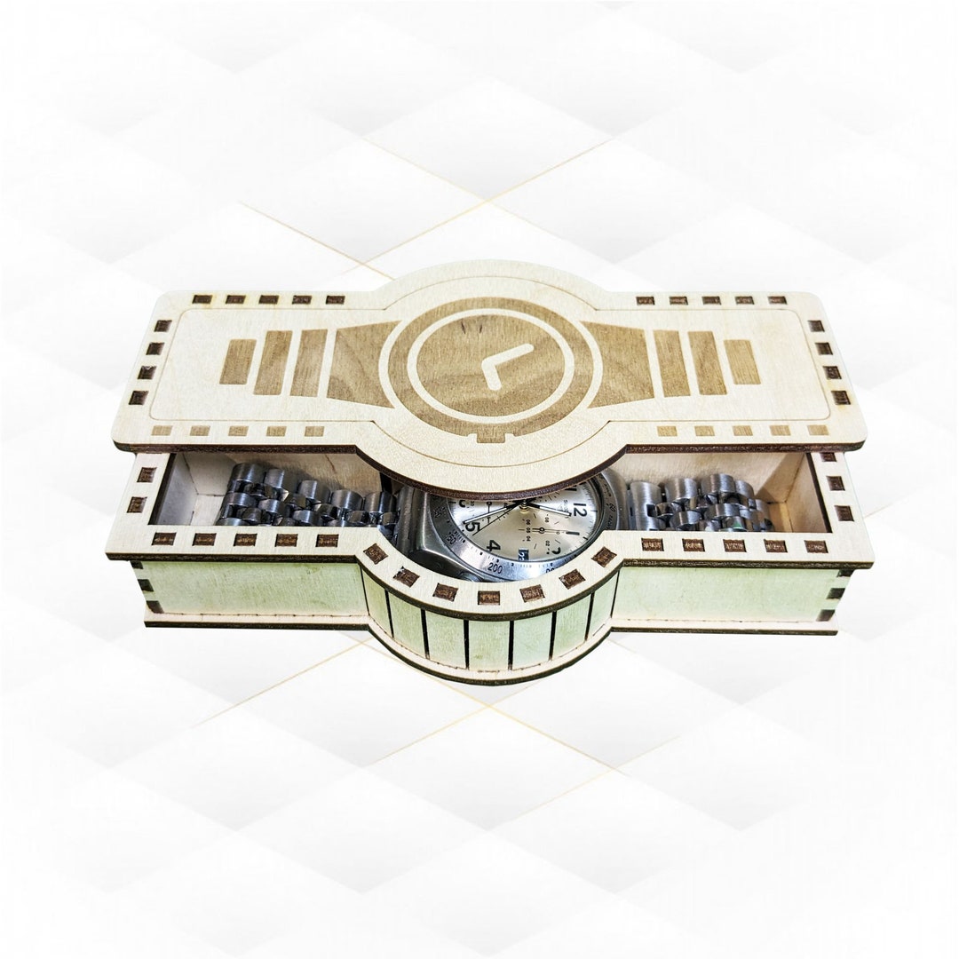 Gift Box Case for Watch, Laser Cut Design, Birthday Gift. Vector ...