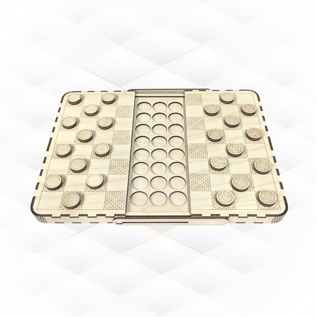 Pool Checkers Set, Design Laser Cutting. Laser Engraving, Svg Dxf Model ...