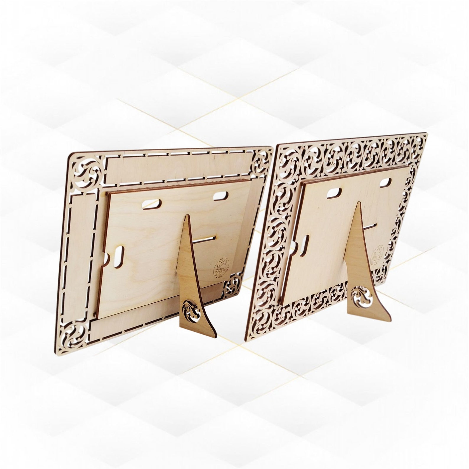 Photo Frame Laser Cut SVG DXF Design, Engraved Picture Frame Vector ...