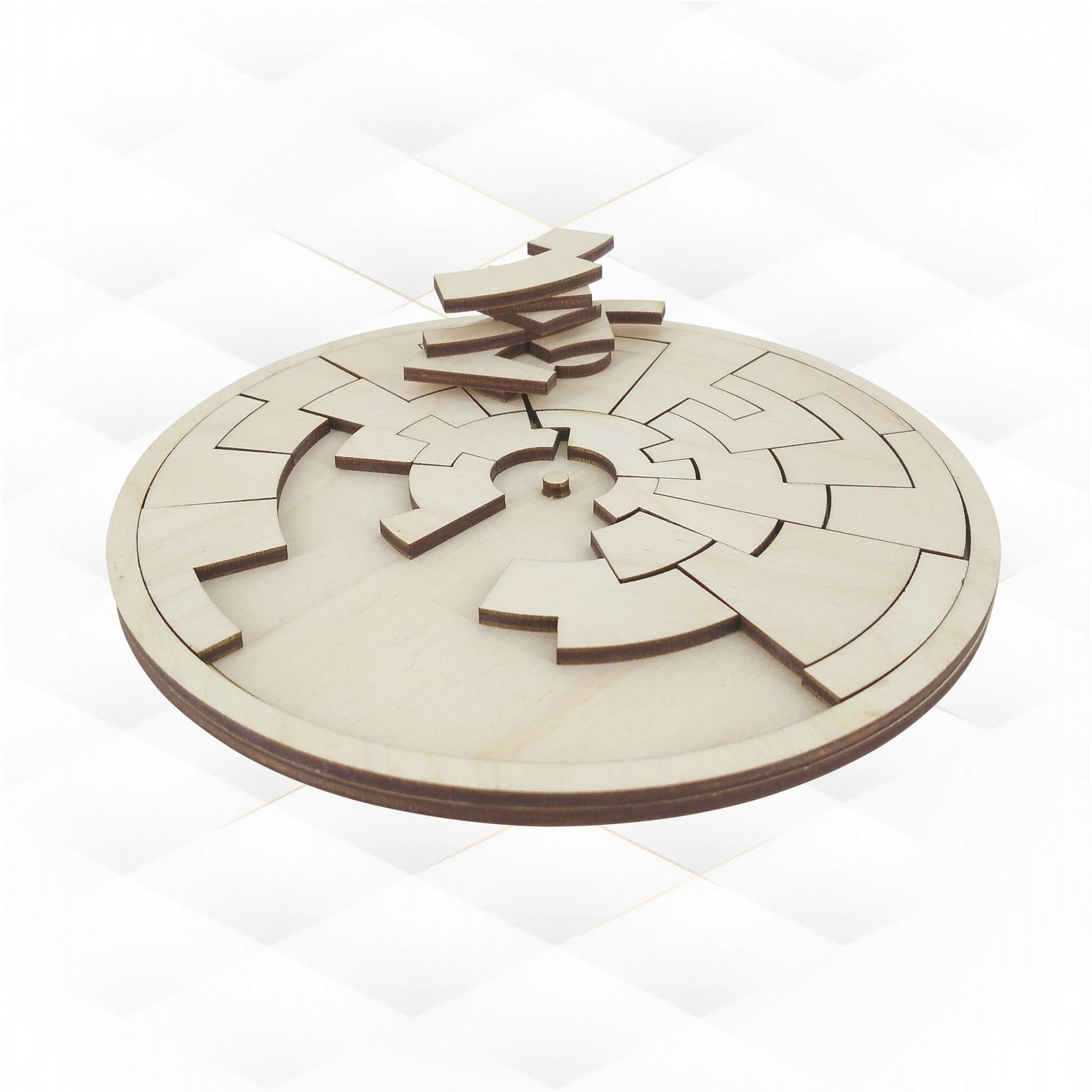 Puzzles Round Board Game Design for Laser Cut. Logic Game - Etsy