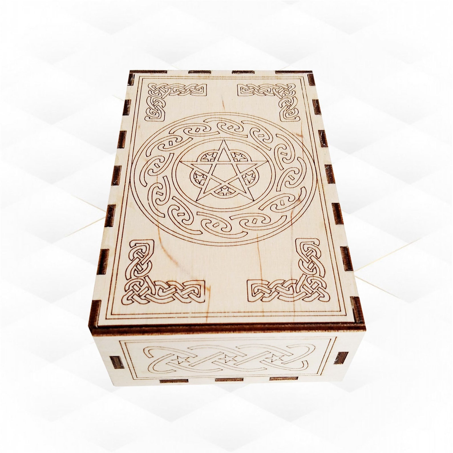 Gift Box Tarot Laser Cut Template, Pentagram Pattern, Cards Case Laser ...